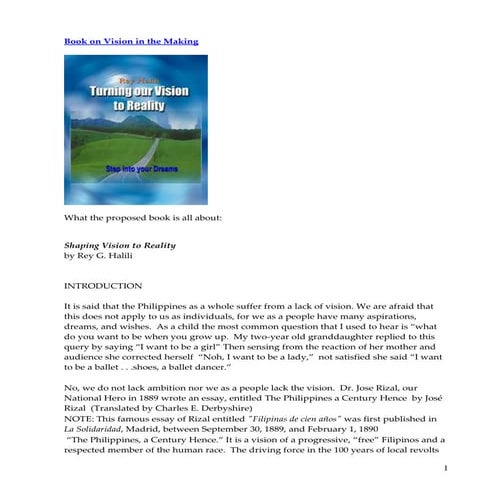 RGH Turning vision to reality - Ms book on vision | PDF