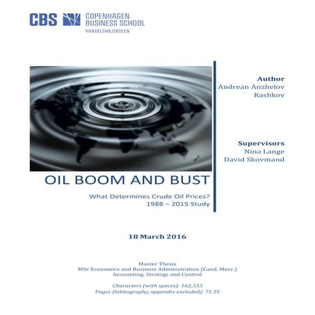 OIL BOOM AND BUST: What Determines Crude Oil Prices? | PDF