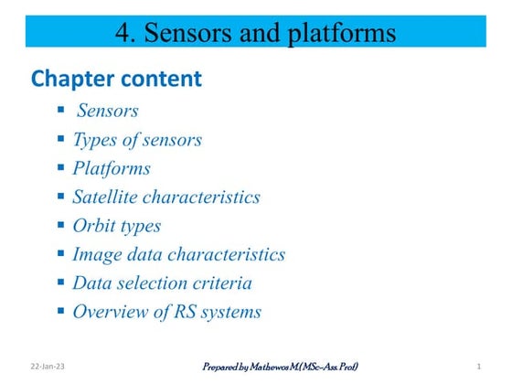 remote sensing Sensors and platform.pptx
