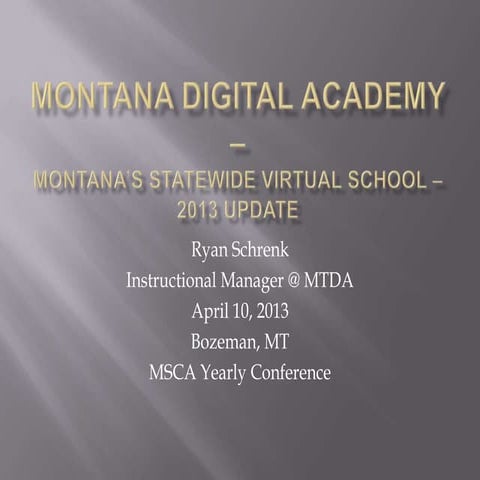 Msca Mtda 2013 Update 4 10 2013 Ppt