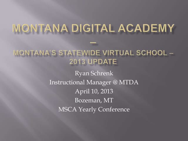 Msca Mtda 2013 Update 4 10 2013 Ppt