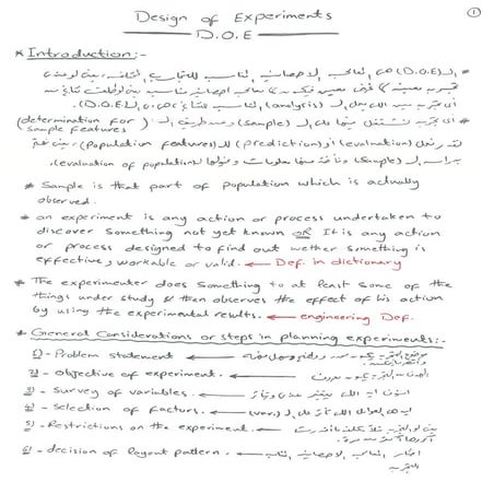 design of experiment notes | PDF