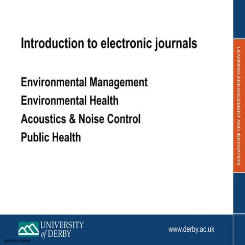 Environmental & Acoustics Journals Tutorial | PPT | Search | Internet