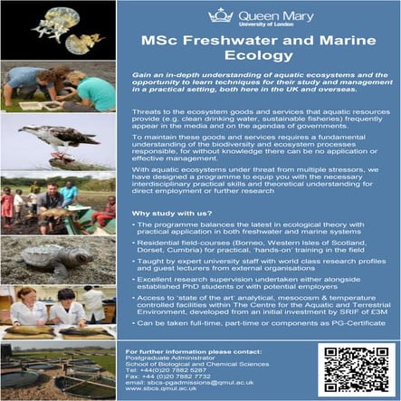 MSc freshwater and marine ecology at Queen Mary University of London | PPTX
