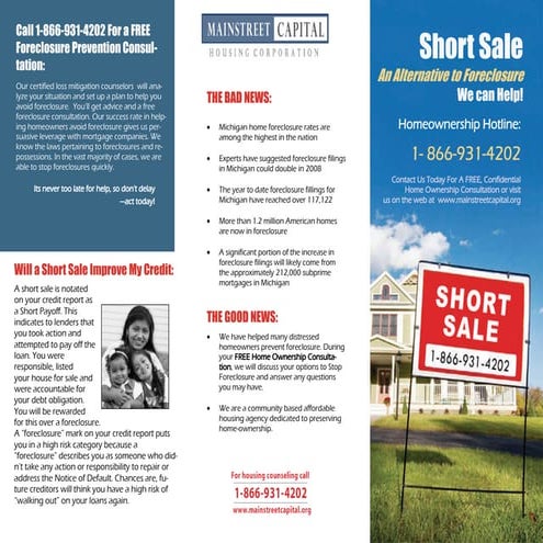Mschc Short Sale Flyer | PDF | Home Financing | Personal Debt