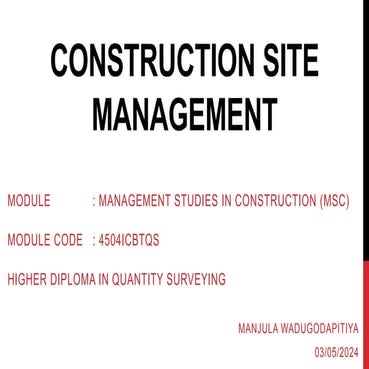 MSC Lec 06 - Construction Site Management.pdf