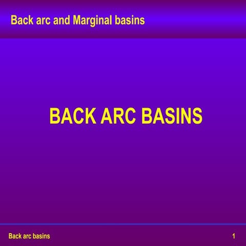 Back Arc Basin and Geology............................ | PPT