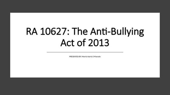 Anti bullying Act Powerpont Presentation | PPTX
