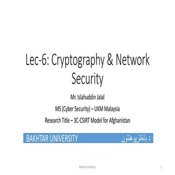 Cryptography And Network Security Lecture 6 Ppt