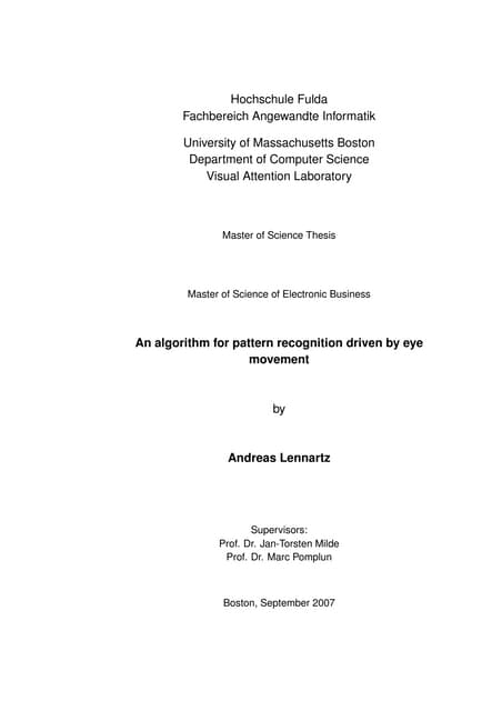 Master Thesis Algorithm For Pattern Recognition Pdf Search Internet