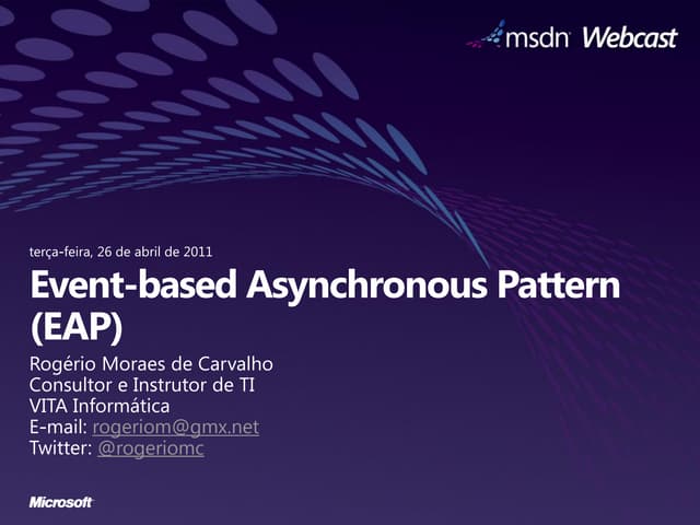 Event Based Asynchronous Pattern Eap Ppt