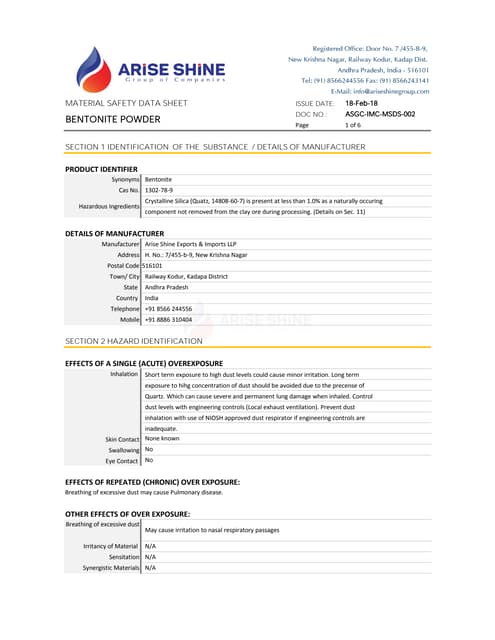 Barite SG4.1 PDS | PDF | Commodities | Economy