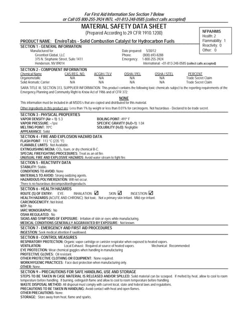 CIP 100 MSDS EN.pdf | First Aid | Injuries