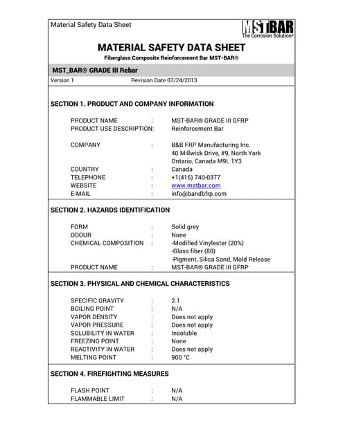 Frp grating msds | PDF | Lung and Respiratory Health | Diseases and ...