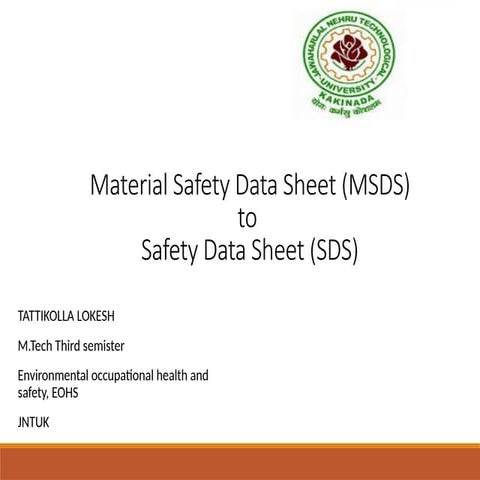 MSDS-SDS PPT.ppt industrial hygiene pptt | PPTX