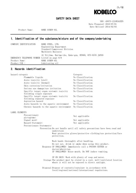Msds ingersoll rand ultra coolant | PDF