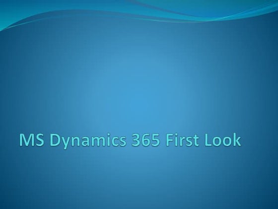 Intro Microsoft Dynamics 365 | PPT