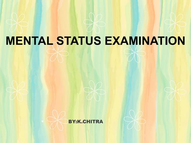 Mental status examination | PPTX