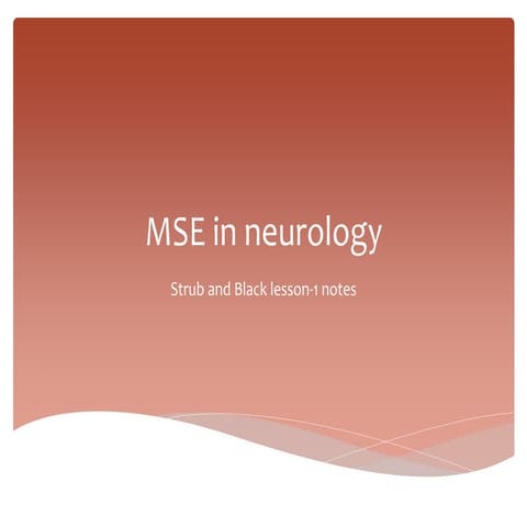 Mse in neurology chapter 1 | PPT