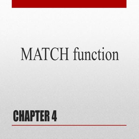 Ms Excel Match Function Ppt