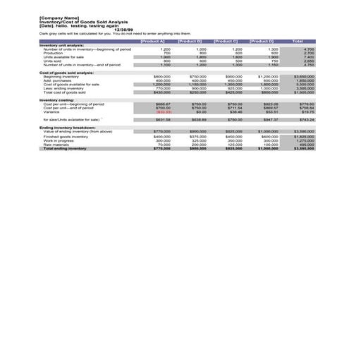 Contoh Income statement | XLSX