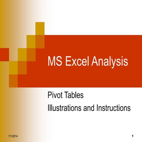 Ms excel analysis instructions | PPT