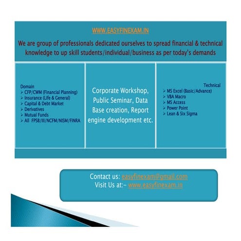 Financial & technical Training CFP/MS Excel | PDF