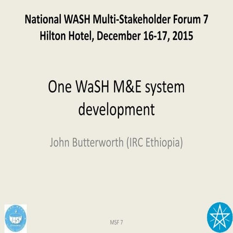 One WaSH M&E system development | PPTX