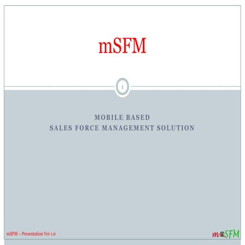 Marketing Presentation on Mobile Based Sales/Field Force Management ...