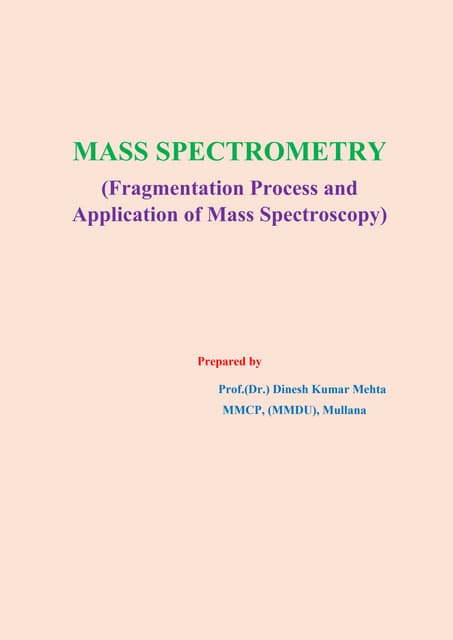 Mass fragmentation & rules | PPTX | Chemistry | Science