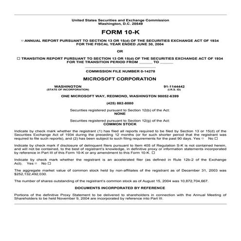 Microsoft 2004 10-K | DOC