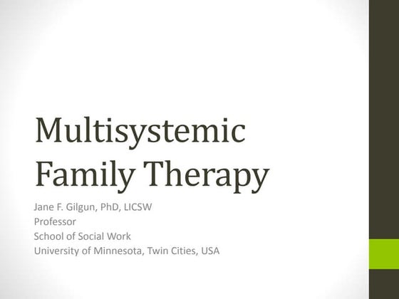 Brief strategic family therapy (bsft) | PPTX