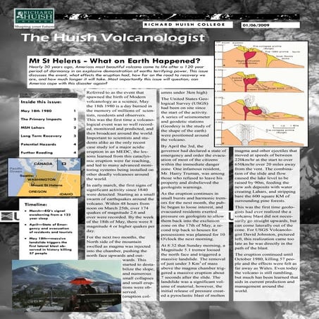 Tectonics: Mount St Helens Case Study | PDF