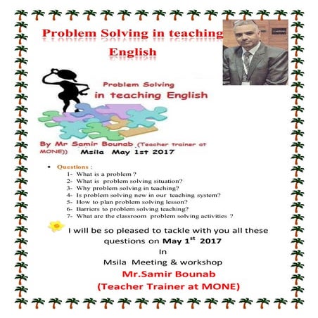 Msila may 1st 2017 meeting & workshop problem solving in teaching english | PDF