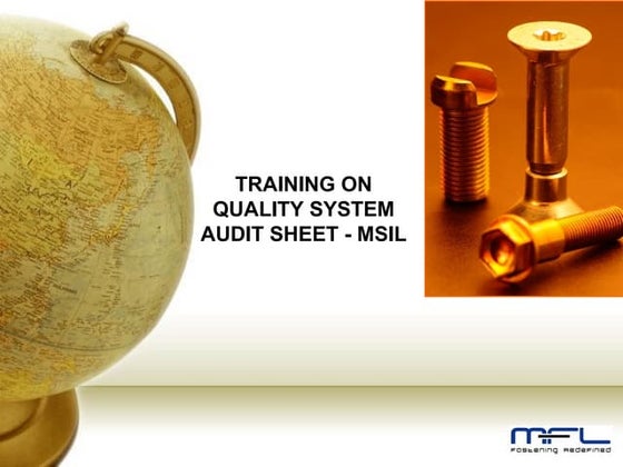 Msil quality system audit sheet | PPT