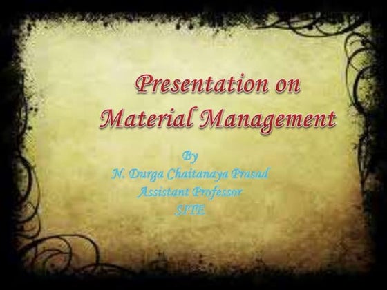 Material control | PPTX | Logistics | Business