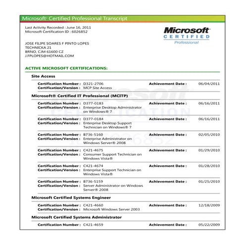 Ms Learning Transcript | PDF