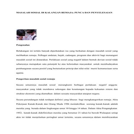 Mslh sosial klngn remaja dan cara mengatasinya | DOCX