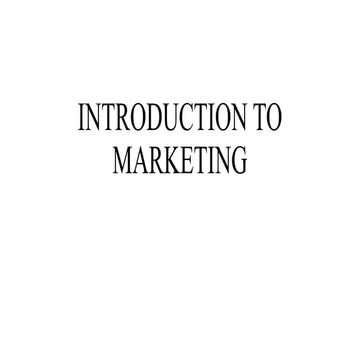 Marketing management Introduction Part-1 | PPTX