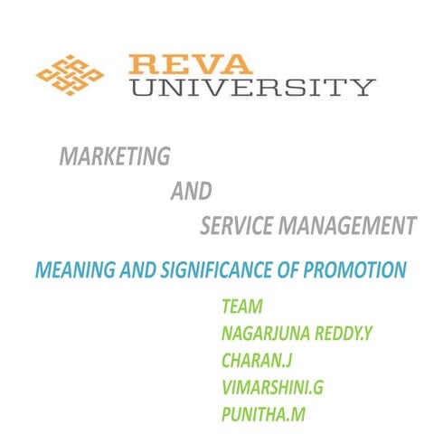 MARKETING MANAGEMENT MEANING AND SIGNIFICANCE OF PROMOTIONotion | PPT