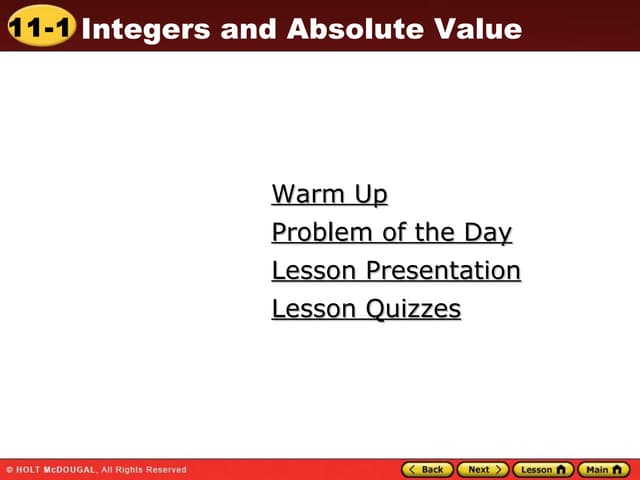 Introduction to integers | PPT
