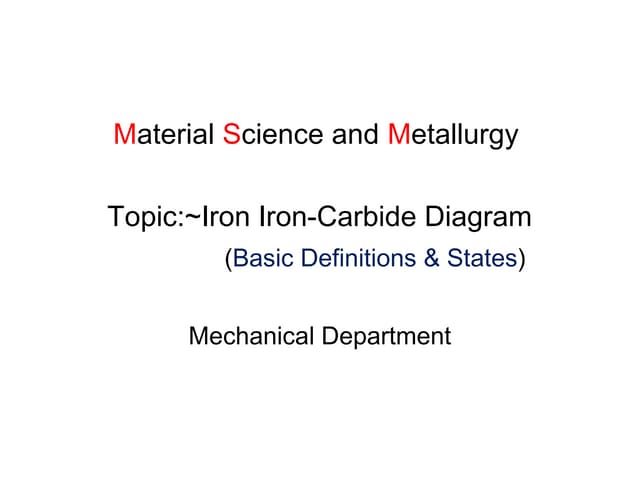 Iron iron-carbide phase diagram | PPTX