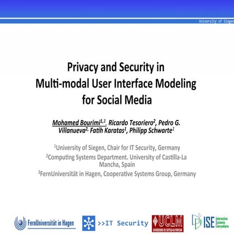 Privacy and Security in Multi-modal User Interface Modeling for Social Media | PDF