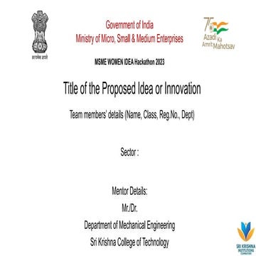 Msme Presentation Idea On Development Pptx