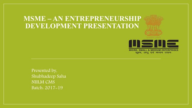 ppt on micro small and medium enterprises | PPTX