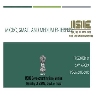 Micro Small and Medium Enterprise | PPT