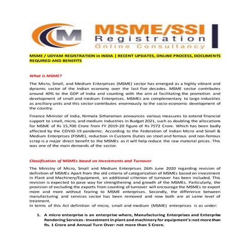 MSME /UDYAM REGISTRATION | DOCX