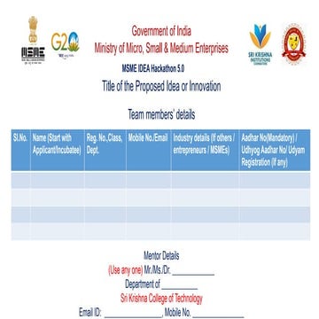 MSME Idea Hackathon 5.0 PPT Template.pptx