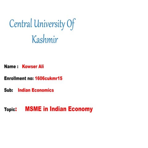 Msme Indian Eco Pptx