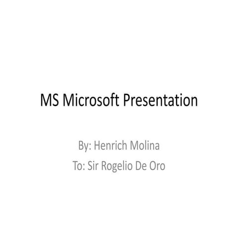 Ms microsoft presentation | PPT